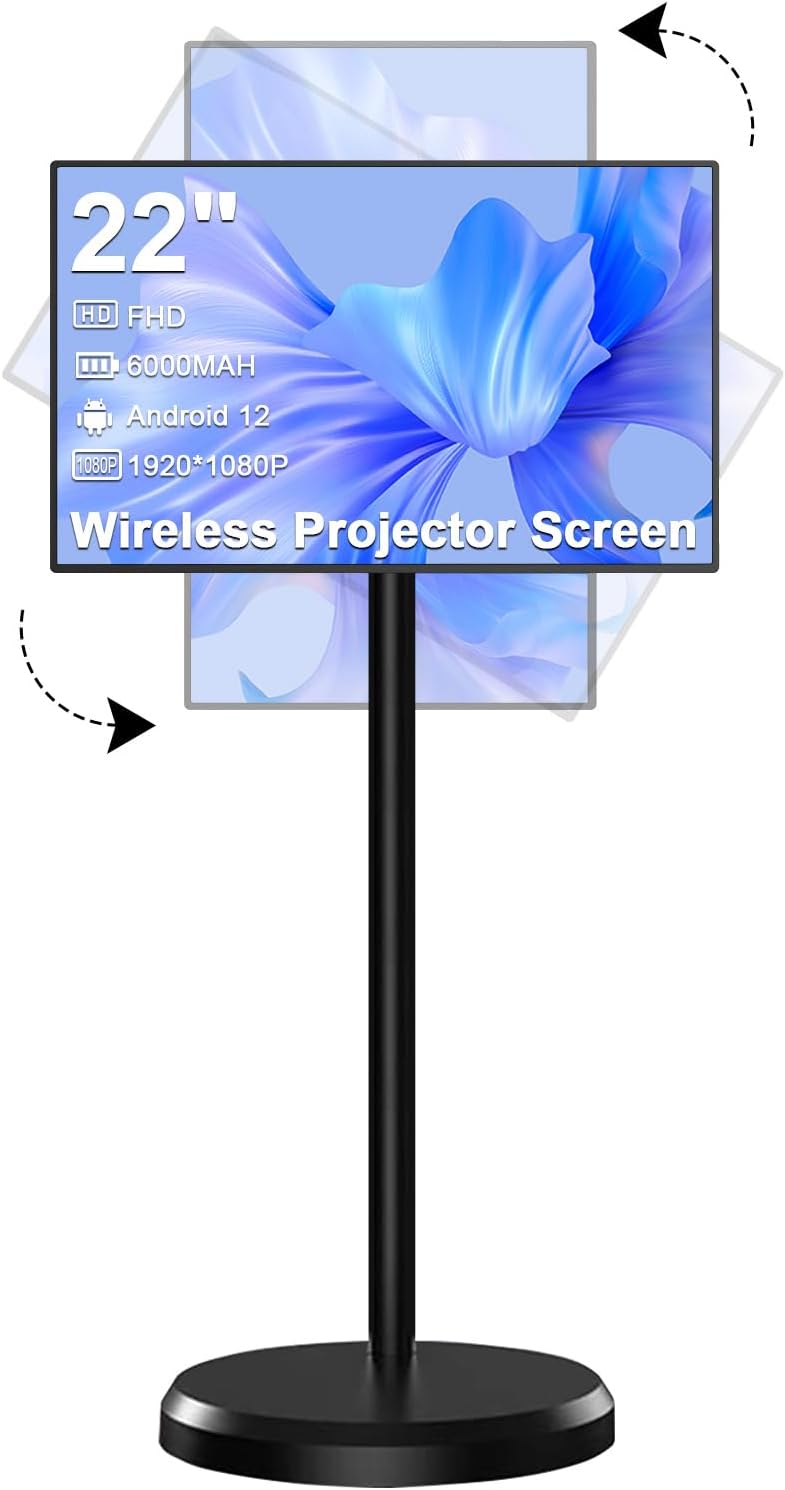 CNBANAN 22-inch Portable Smart Screen 1080P Rotatable Monitor with ...