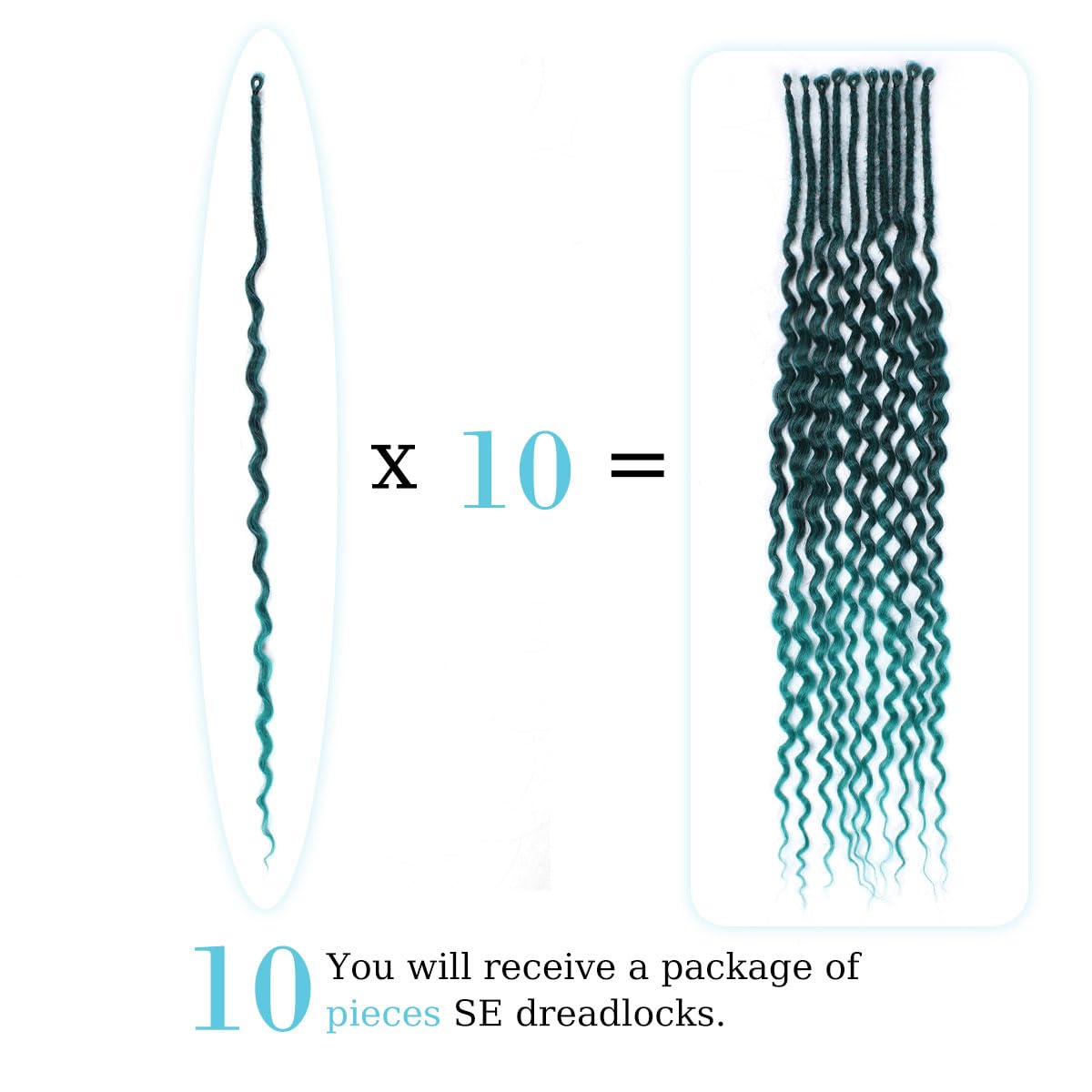 Sangtok 10 extensiones de rastas onduladas SE de 24 pulgadas, de un ...