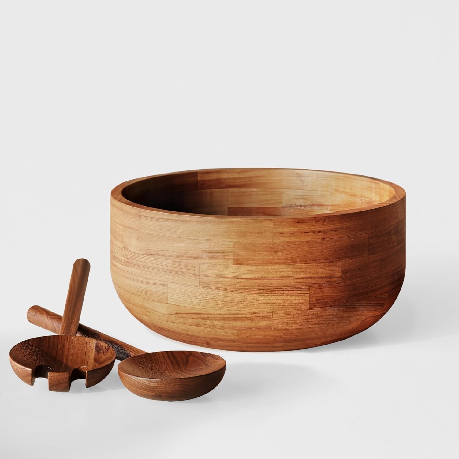 Amazon.com: Ziruma Salad Bowls, Wooden Salad Bowls Set, Large White Oak ...