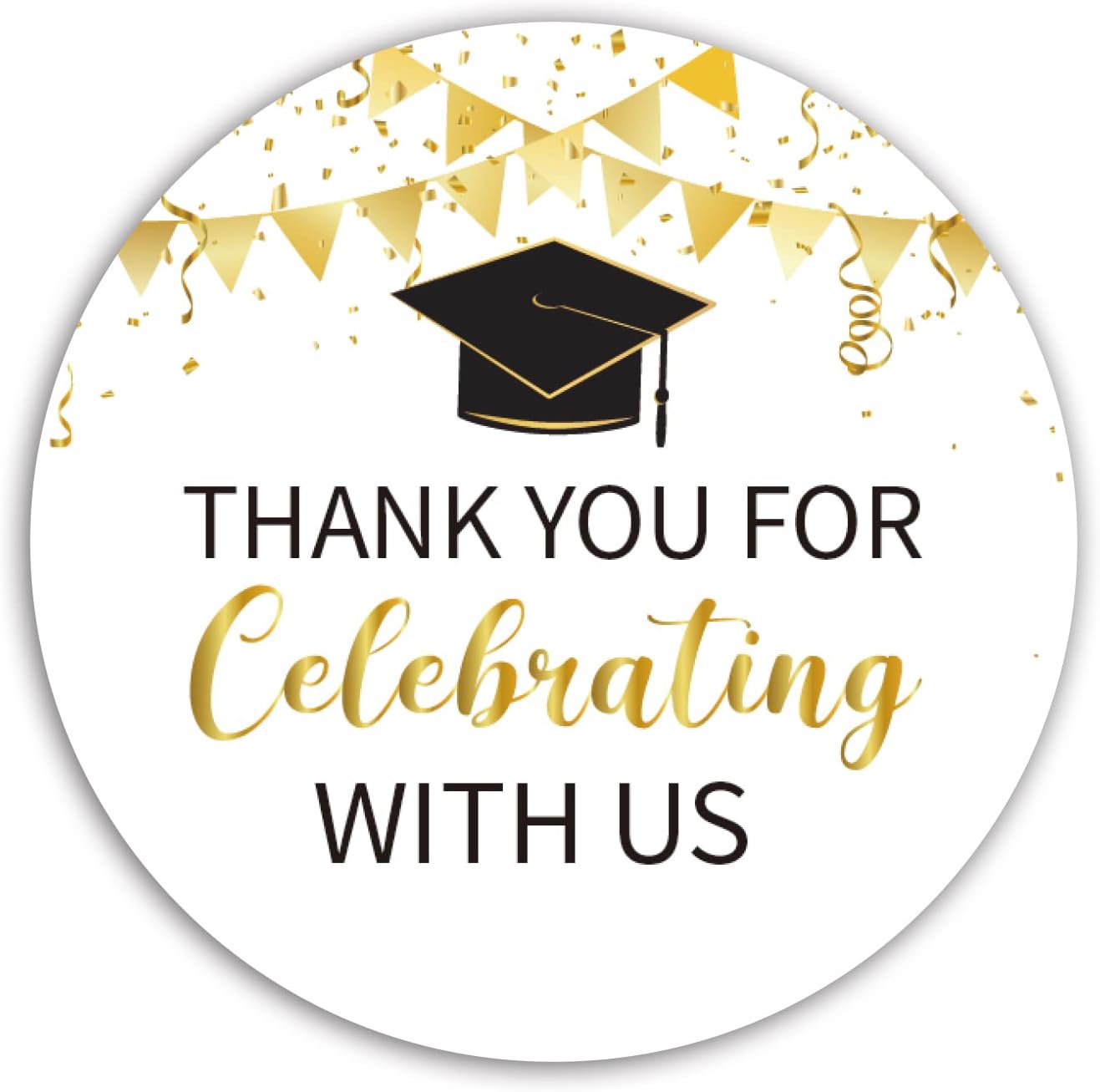 Amazon.com : Blue Black Graduation Thank You Stickers, Congrats Grad ...