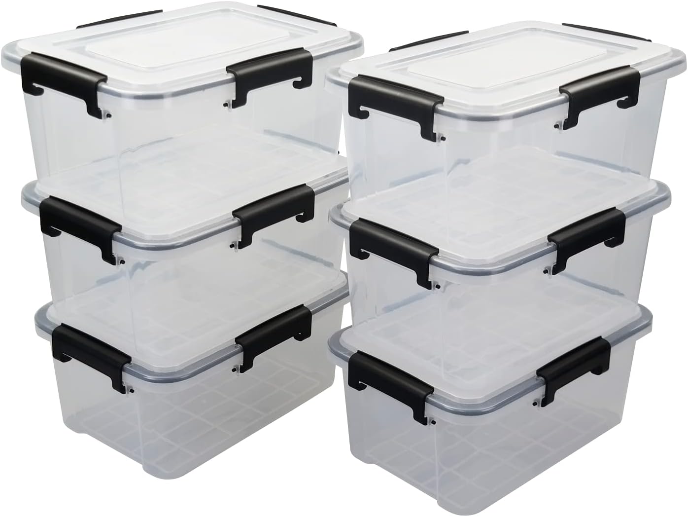 Amazon.com - AnnkkyUS 4-pack 10 Liter Clear Plastic Storage Boxes with ...