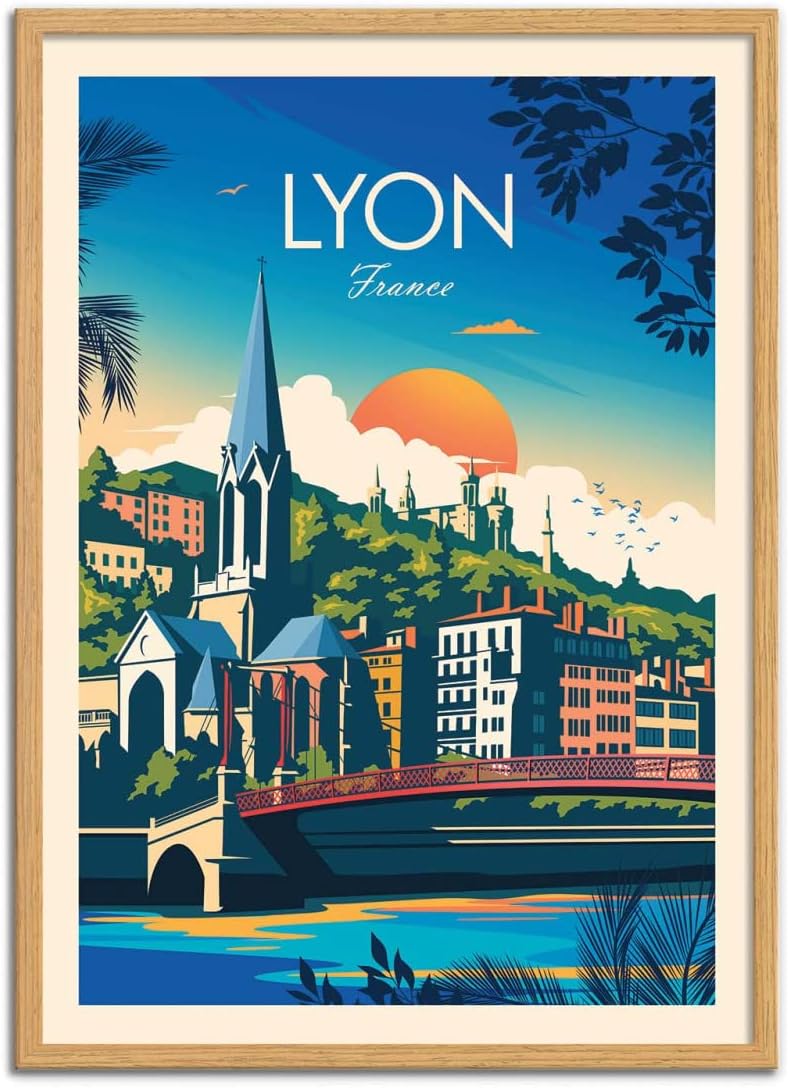 Affiche Lyon France Voyage Vintage vendu par Itchy Chittagonian ...