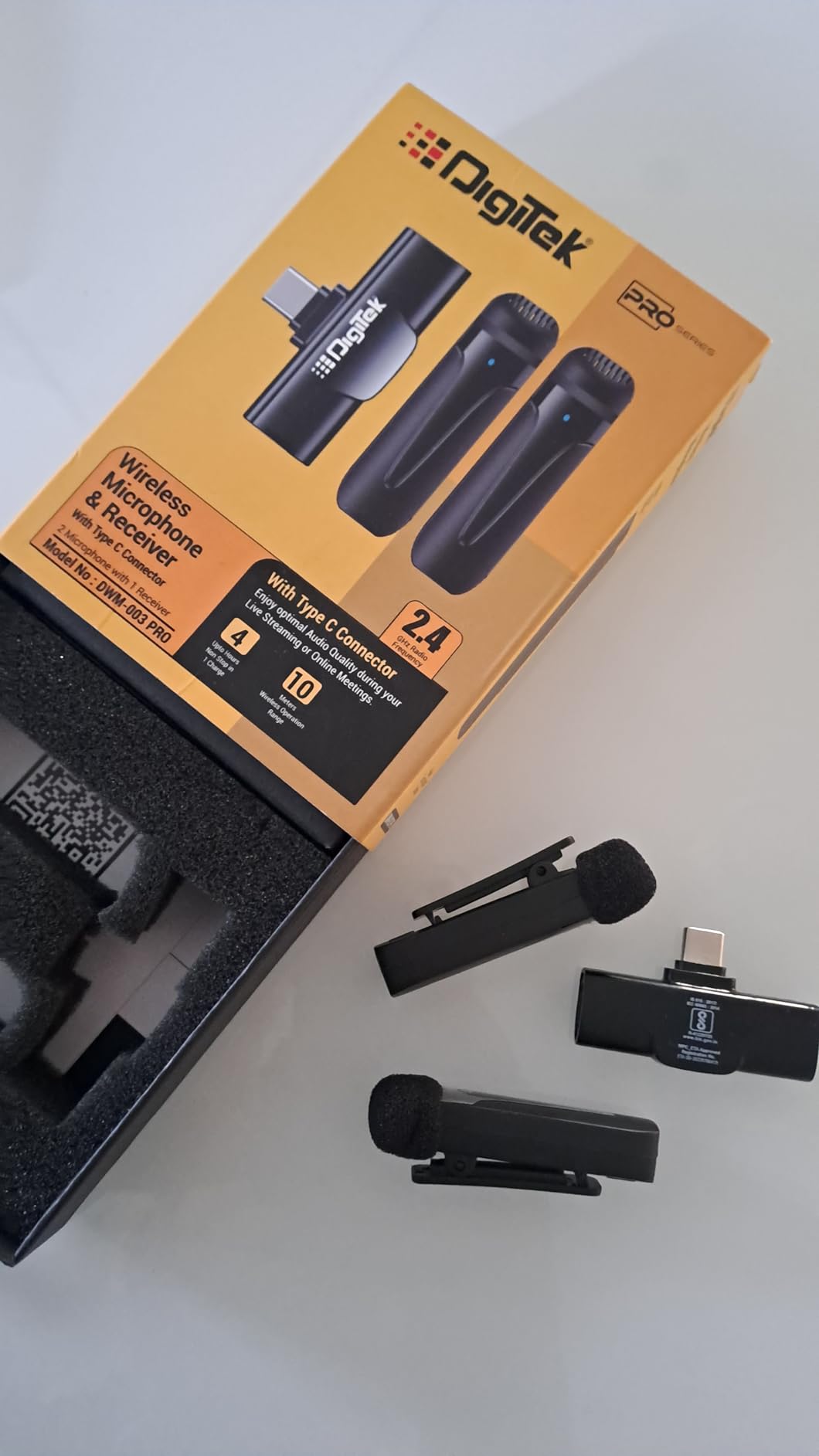 Digitek® (DWM 003 Wireless Microphone with Receiver Set, 2 Mics + 1 ...