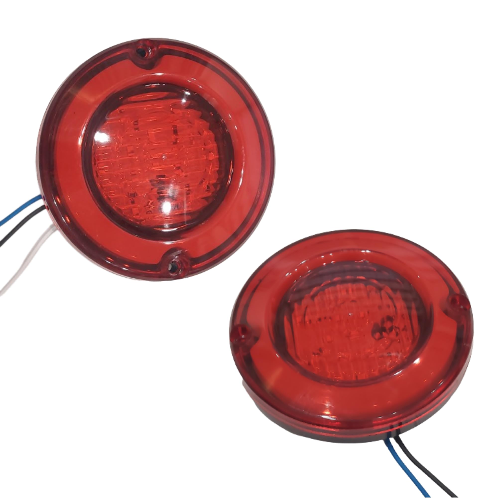 APSMOTIV Small Red LED Round Tail light Assembly Set Suitable for E ...