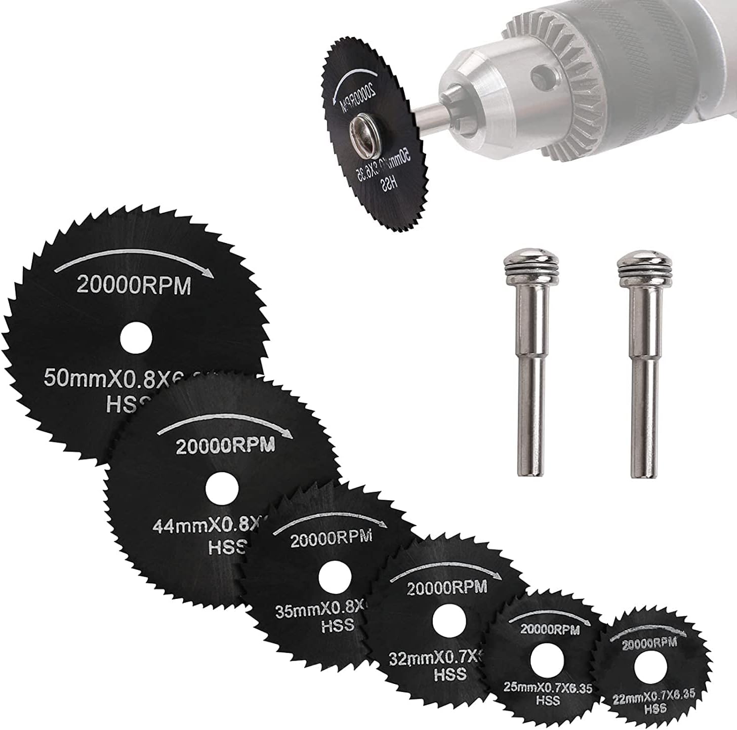 8Pcs HSS Rotary Tool Saw Blades, Mini Circular Saw Blade Set Wood ...