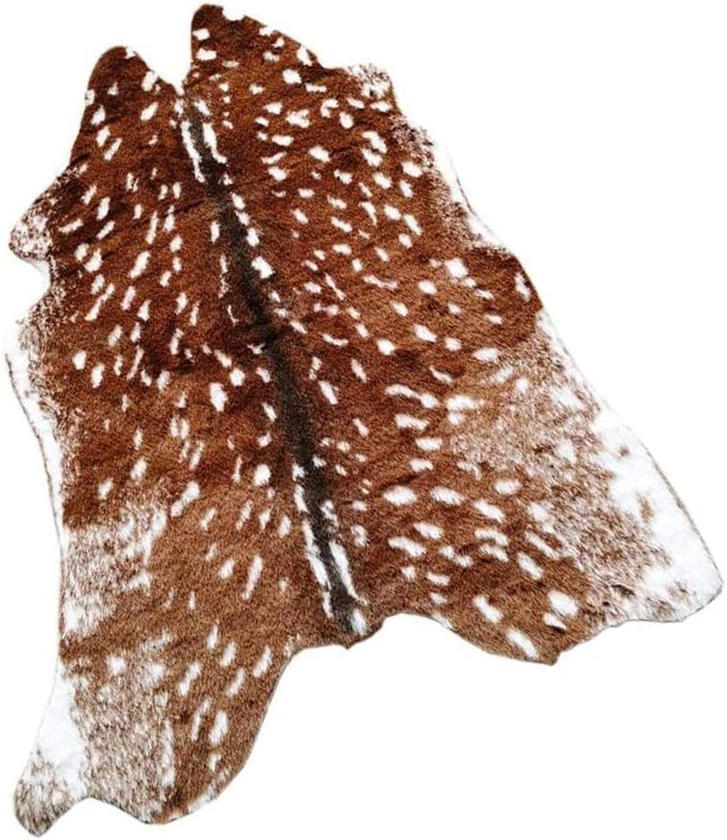 Amazon.com: Sika Deer Print Area Rug, Faux Cowhide Hide Rug Faux Fur ...