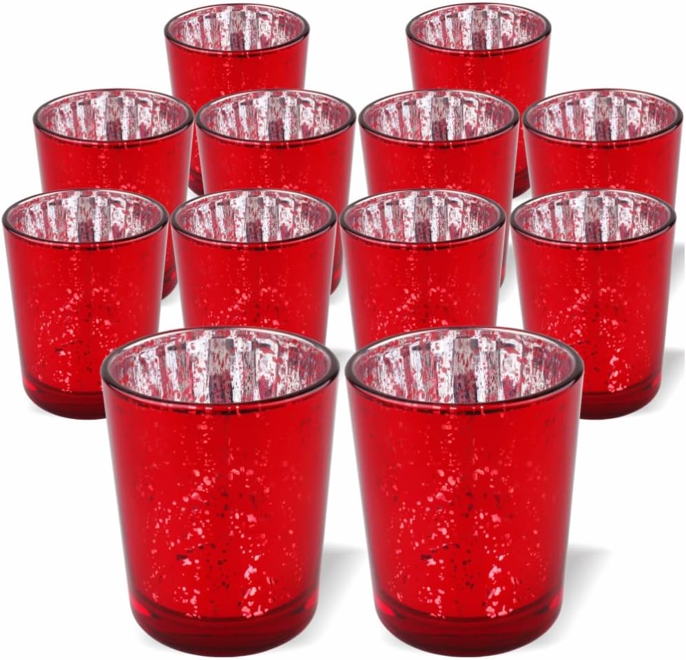 Amazon.com: Votive Holder - Red Votive Candle Holder - Glass : Home ...