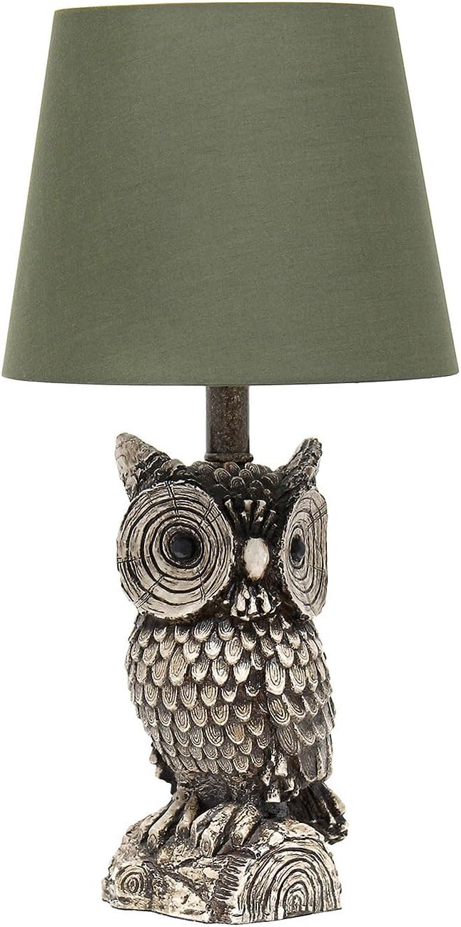 Simple Designs LT3027-WHT Porcelain Fun Shaped Wise Owl Table Lamp ...