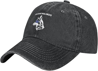 Washed Denim Belgian Malinois Dog (8) Baseball Cap Men Vintage Cotton ...