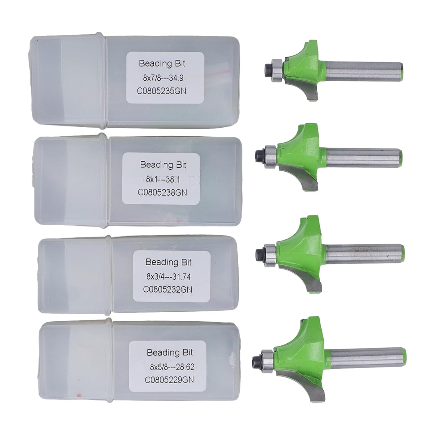 4 Pcs Roundover Router Bit Corner, 5/8in 3/4in 7/8in 1in Roundover ...