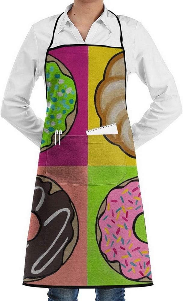 Amazon.com: Kitchen Chef Bib Apron Color Doughnut Neck Waist Tie Center ...