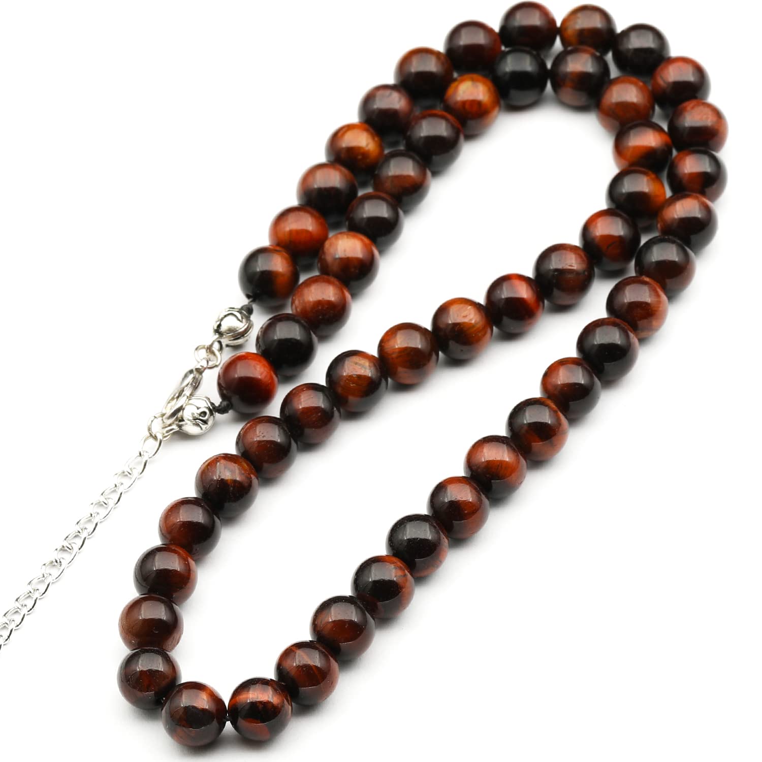 Amazon.com: ElisaJewelryArt - Natural Red Tiger Eye Beaded Choker ...
