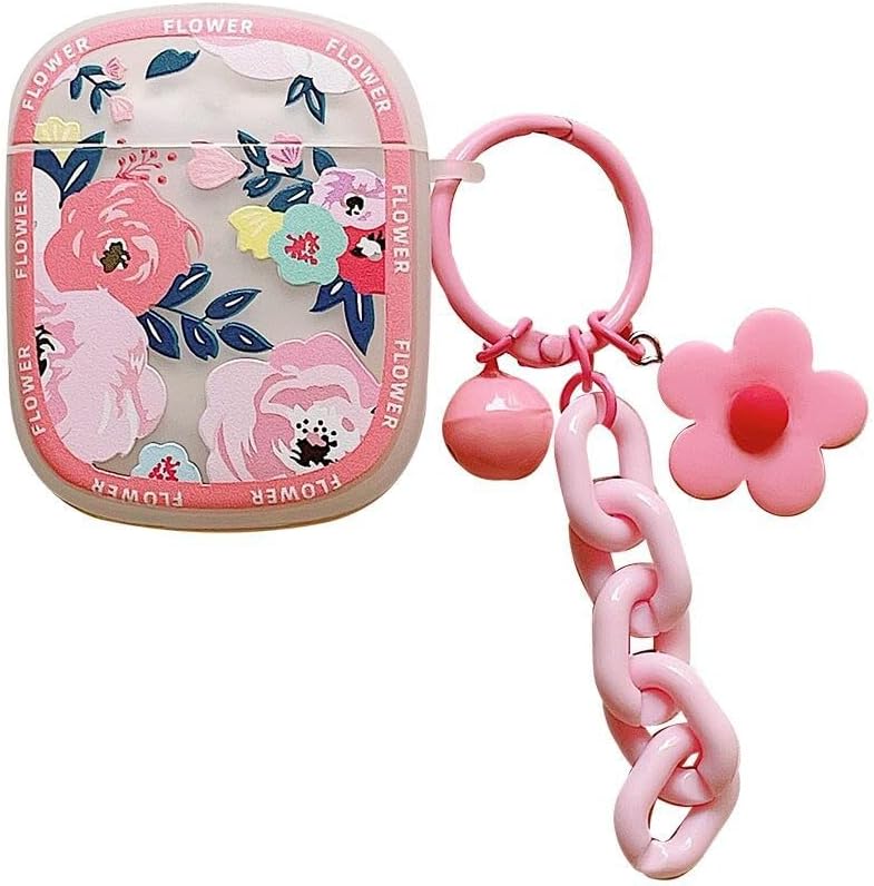Amazon.com: Caselix Cute AirPod Case with Flower Ornament Keychain ...
