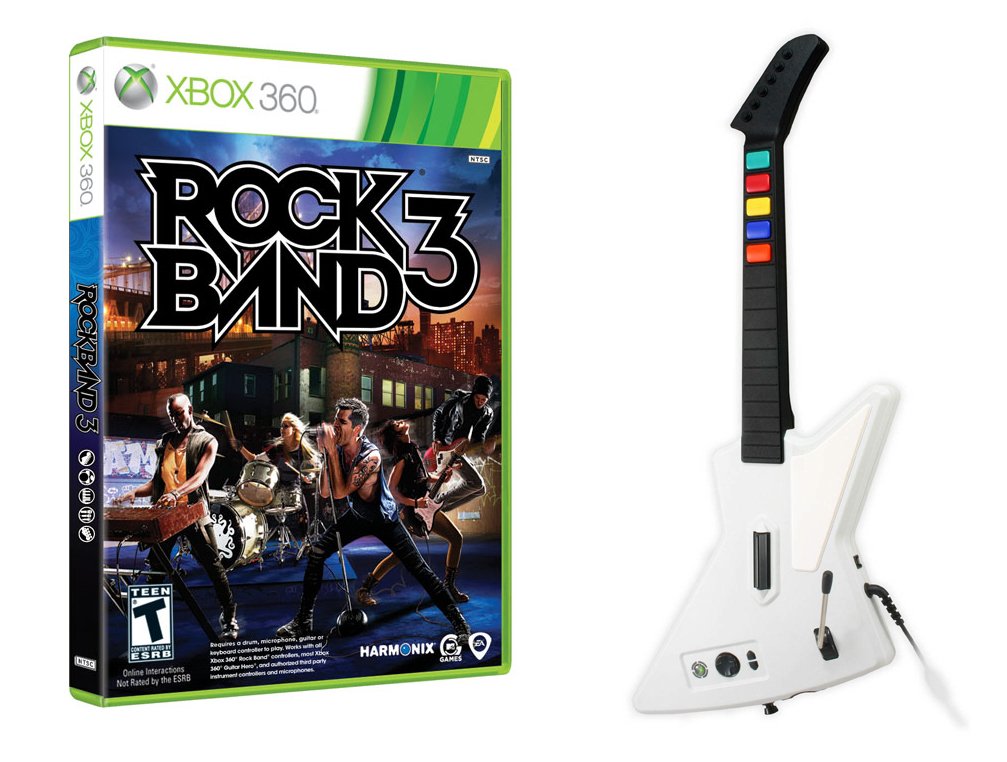Amazon.com: Rock Band 3 with Wired X-Plorer Guitar Bundle : Video Games