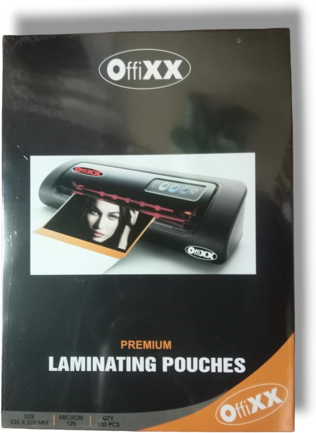 OffiXX A4 225x310mm 125 Micron Lamination Pouch for documents Aadhar and ID Cards 100 nos ...