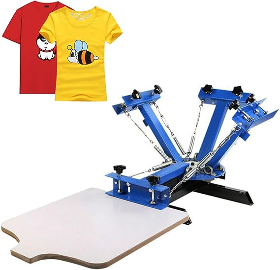 Amazon.com: VEVOR Screen Printing Machine, 4 Color 1 Station Screen ...