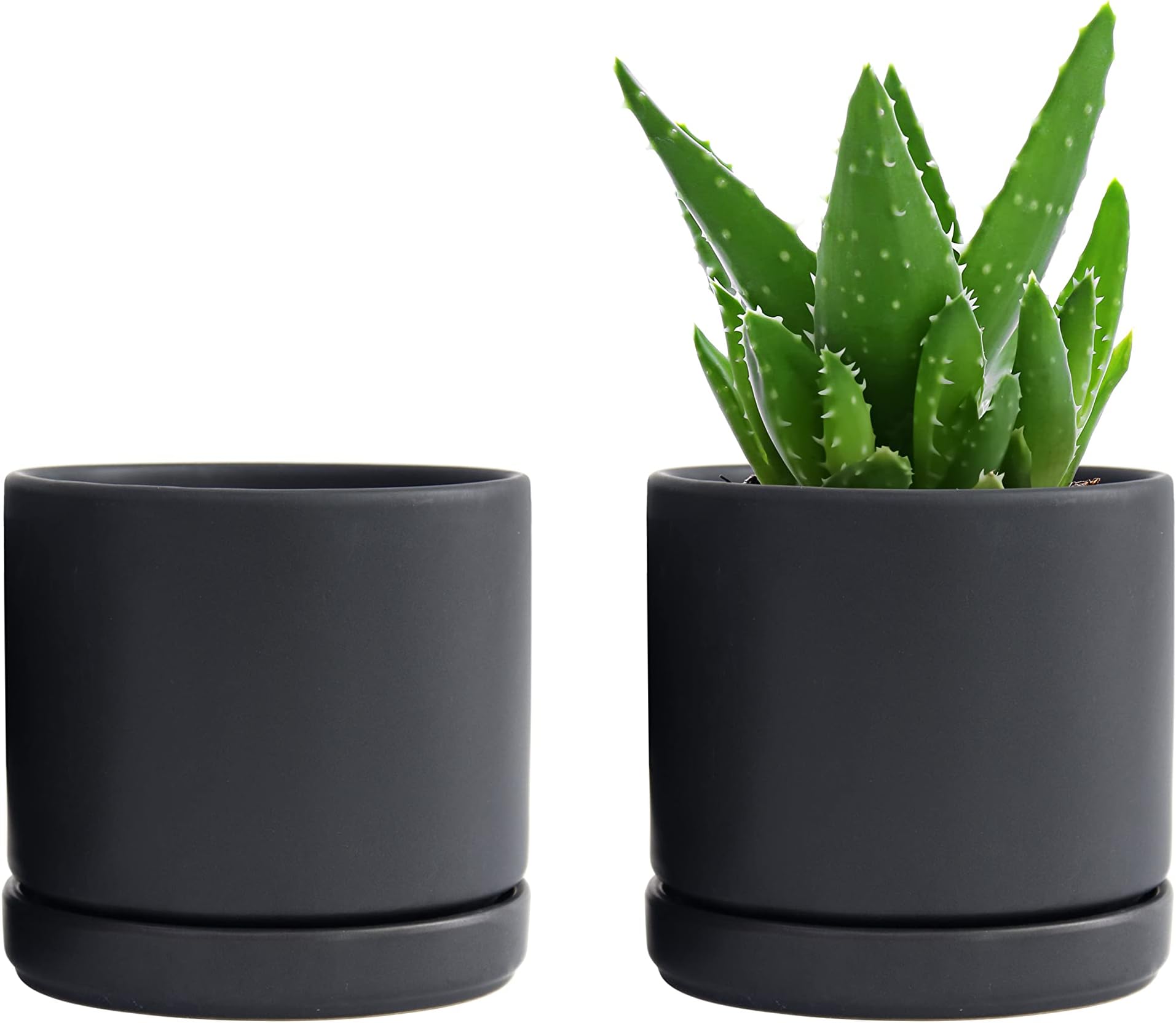Amazon.com: Ekirlin 4 inch Plant Pot - Ceramic Flower Planters Indoor ...