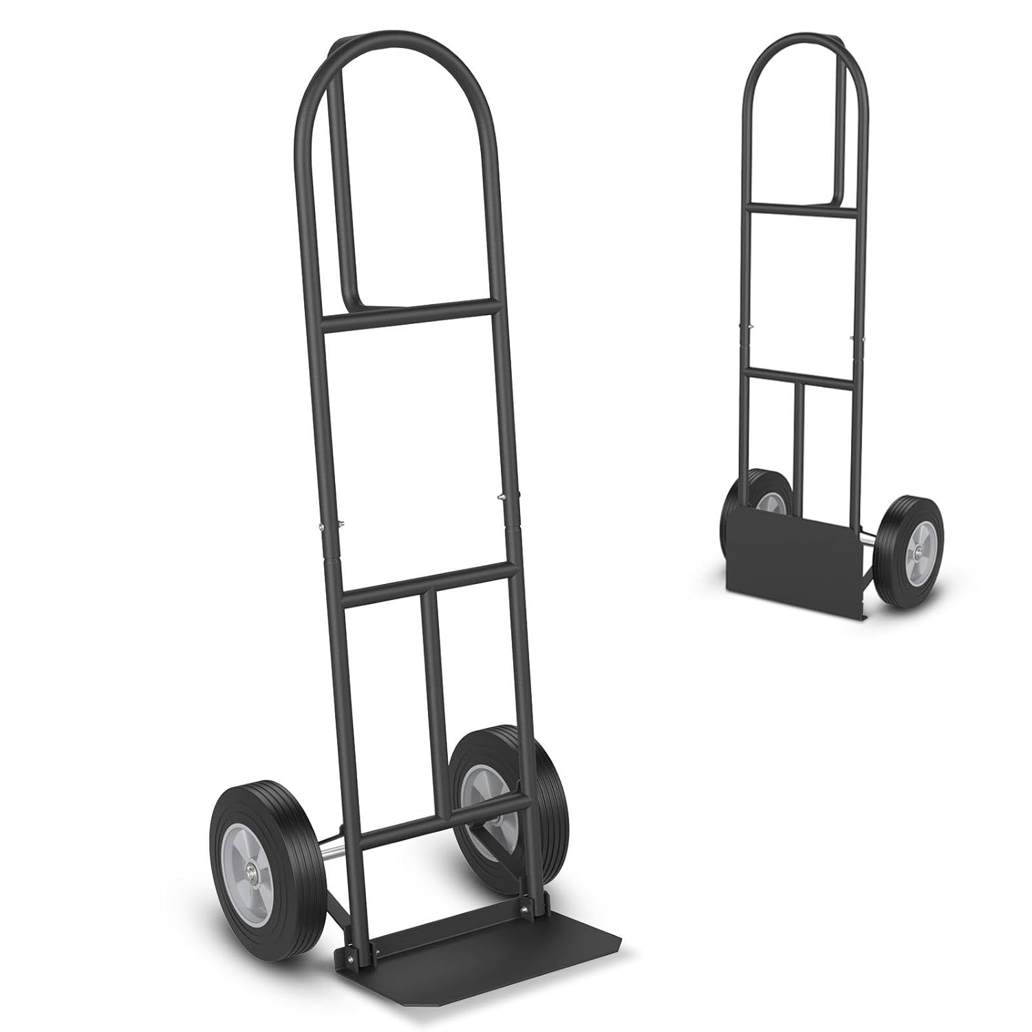 COSTWAY P-Handle Sack Truck, High Back Steel Sack Barrow with Foldable ...