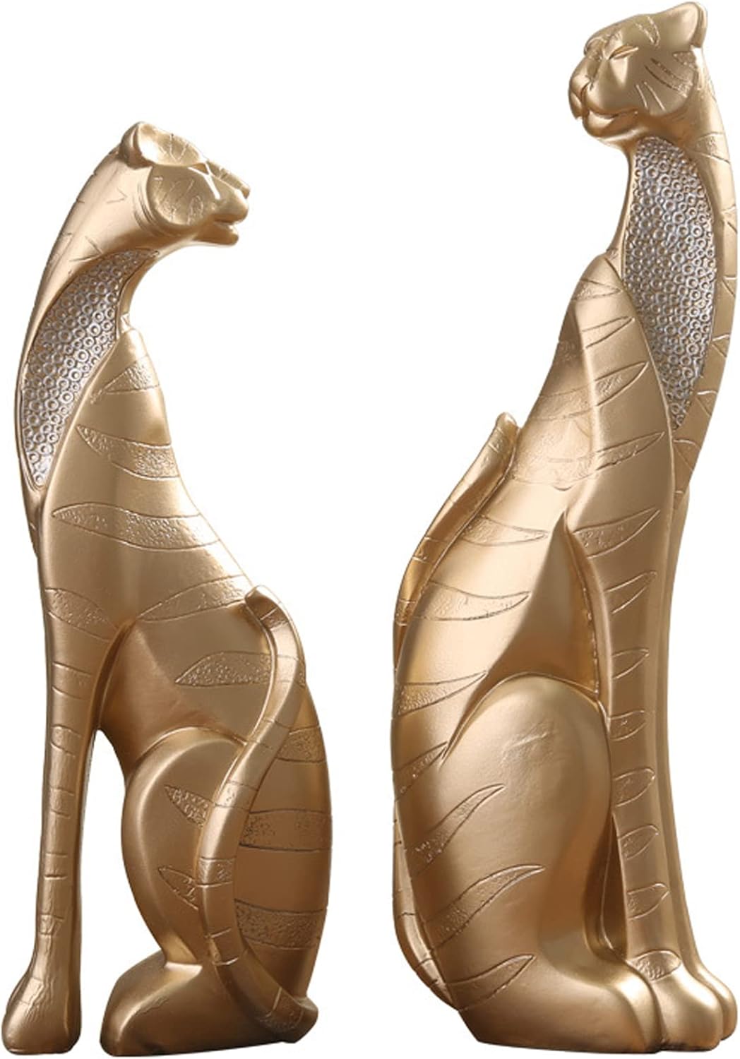 Amazon.com: PAVLDSIN Leopard Sculpture, 2pcs/set Leopard Statue Modern ...