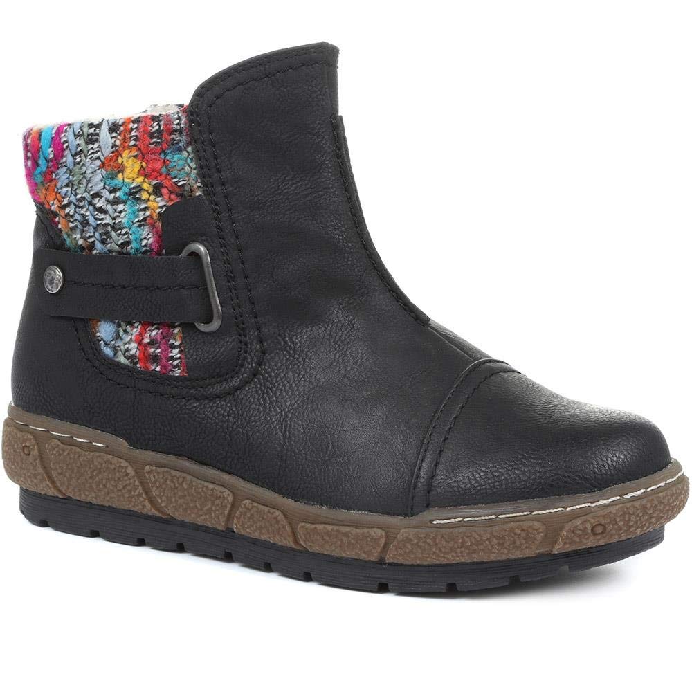 Pavers Wide Fit Ankle Boots - Black Size 6: Amazon.co.uk: Fashion