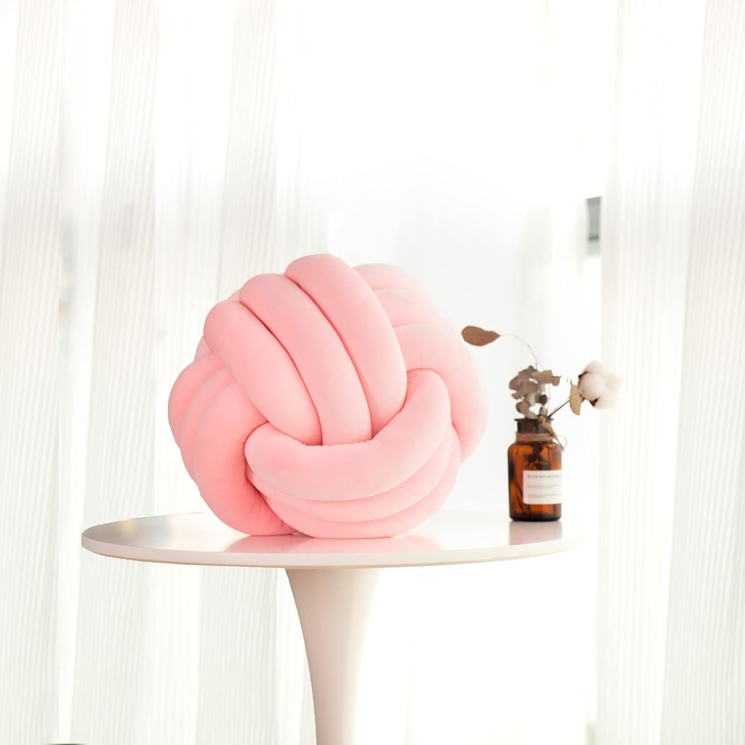 Amazon.com: Beauty By Z Knot Throw Pillow, Cute and Comfy Plush Velvet ...