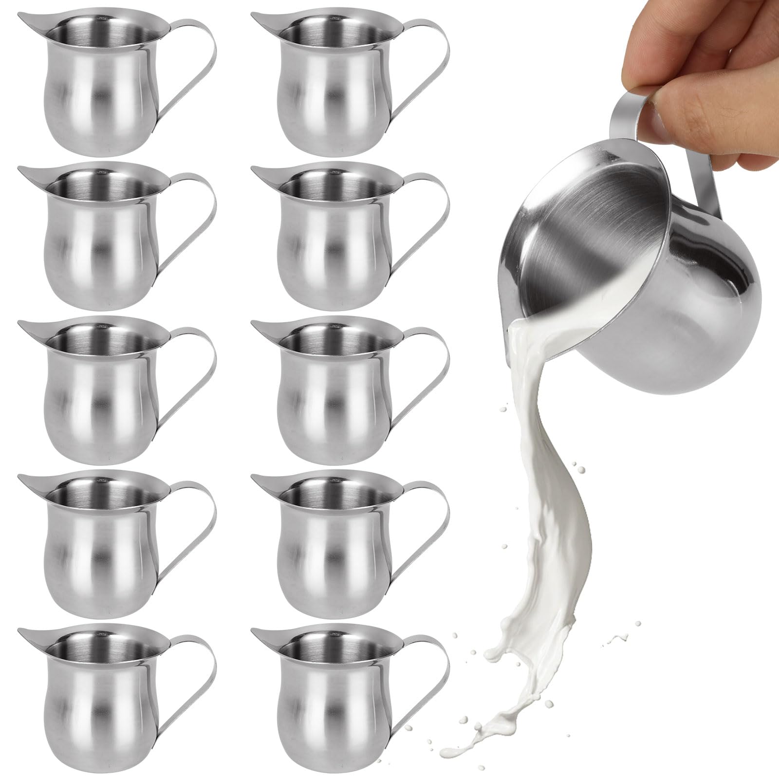 Amazon.com: 10PCS Meta Creamer Pitcher 3 oz Stainless Steel Bell ...