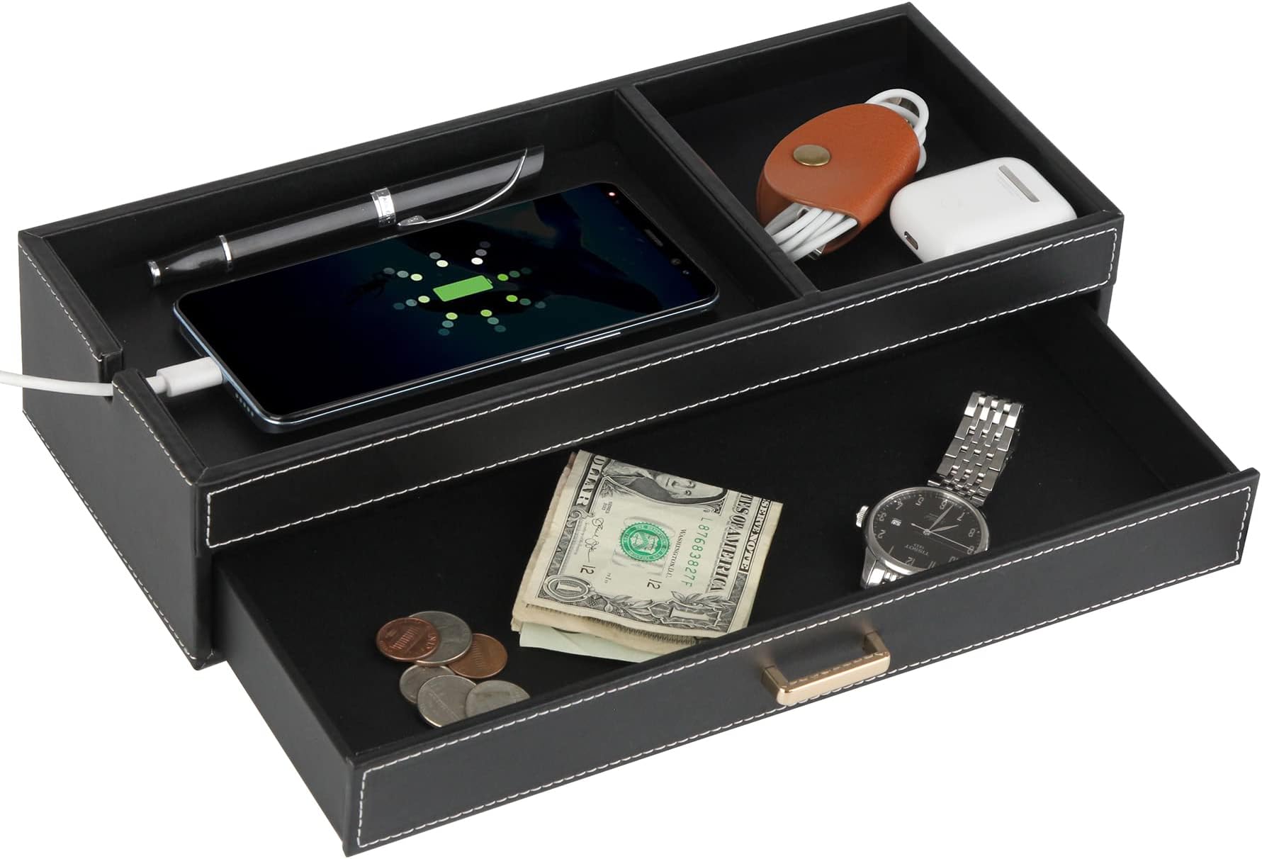 Amazon.com: My Personal Memories, Personalized Leather Valet Tray Box ...
