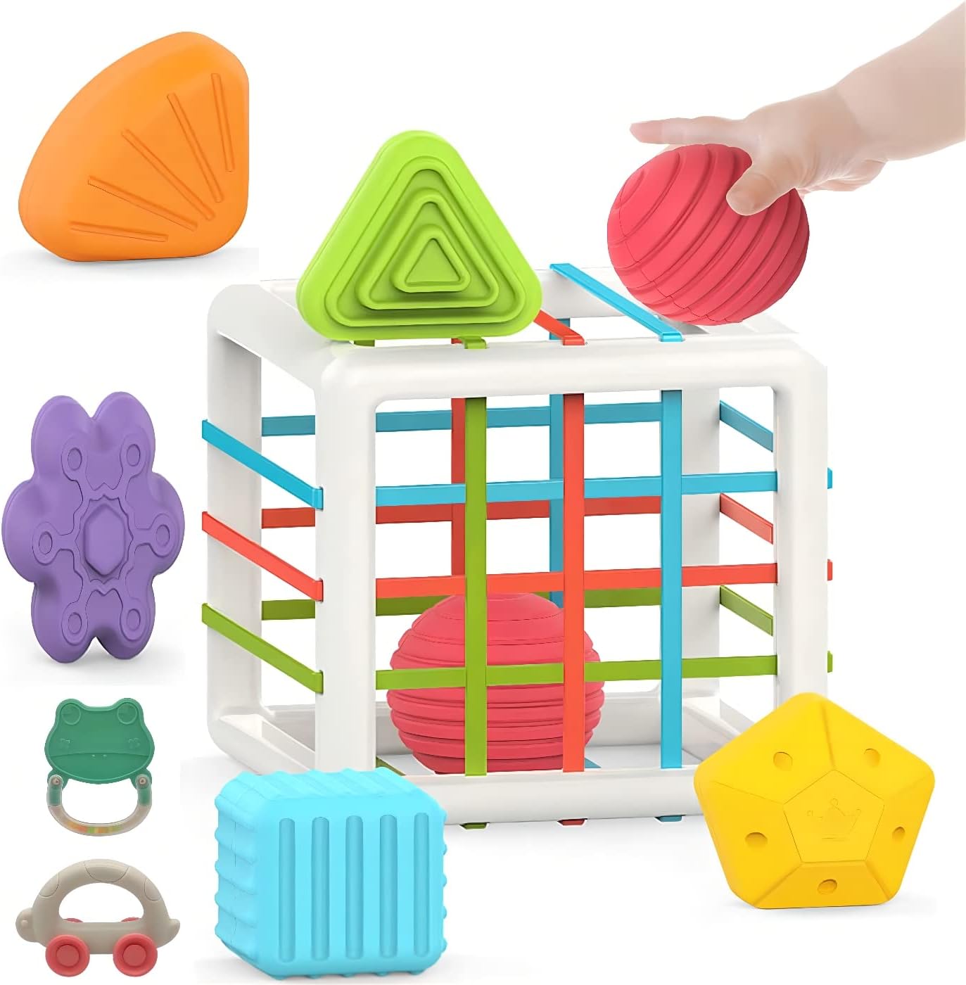 Amazon.com: Baby Sensory Bin, Baby Shape Sorter Toys Set, Sensory ...