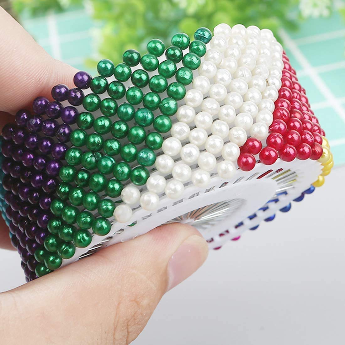 barakath Pack of 480 Bell Pins - Mixed Colour - Pearl Head Pins ...