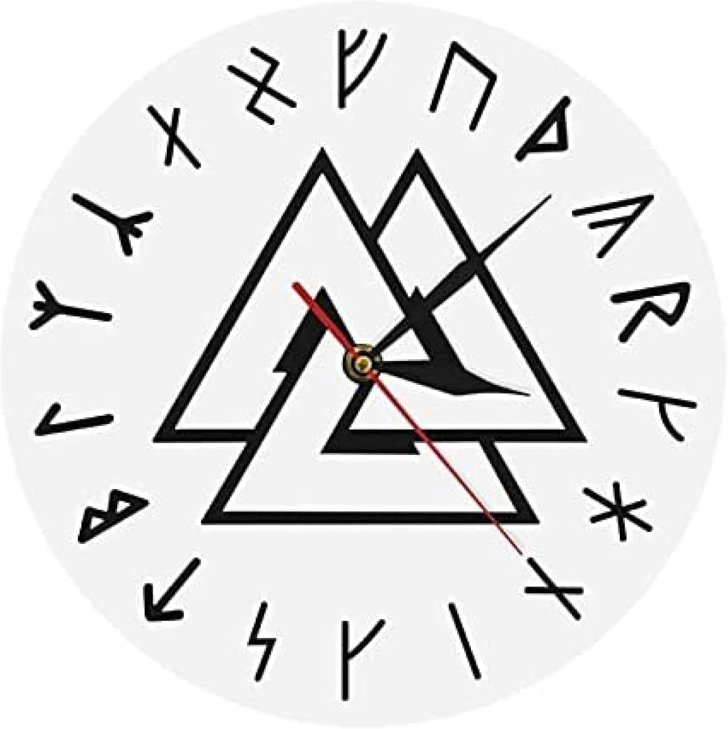 Amazon.com: Wall Clock Valknut Odin Viking Symbol Runes Script Modern ...