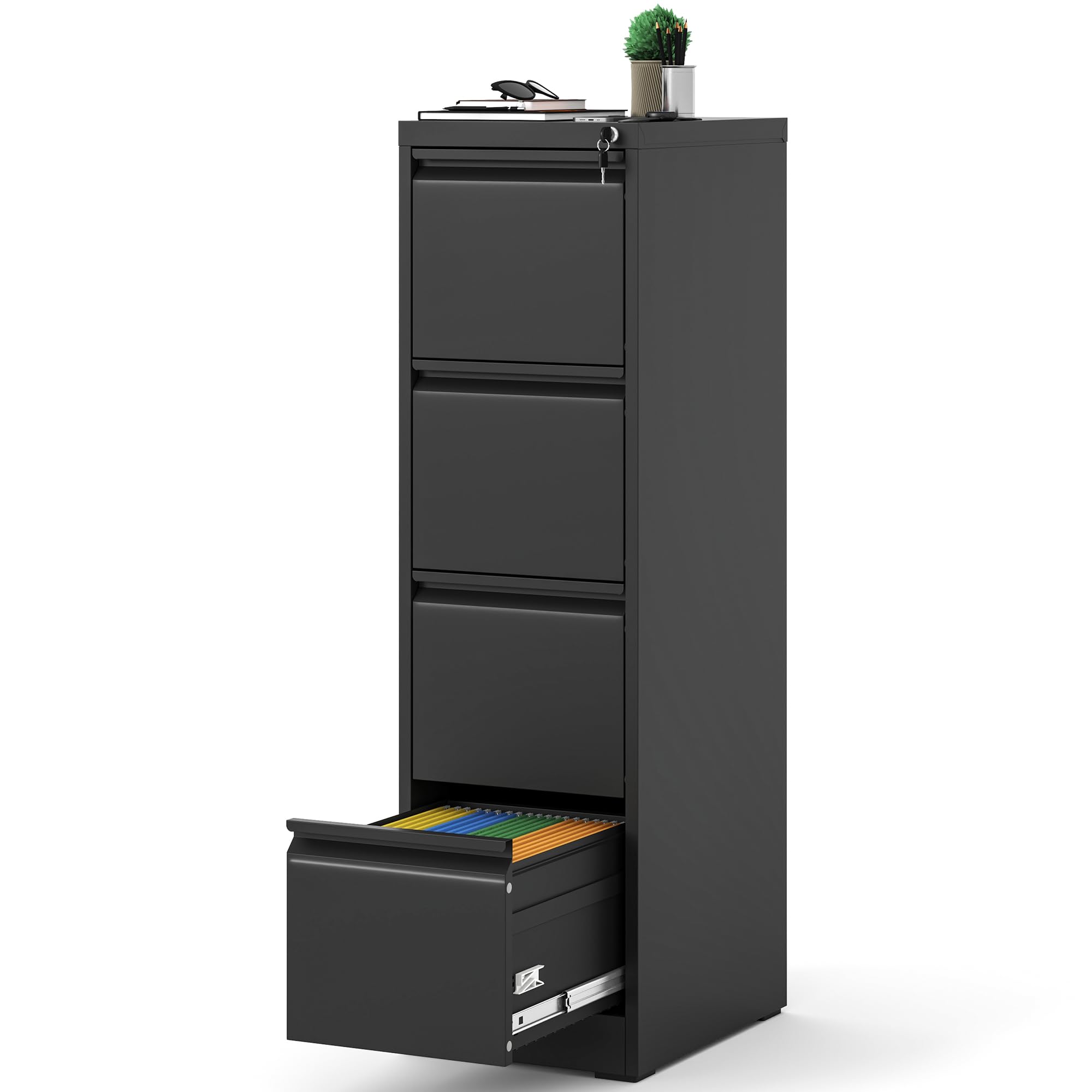 Amazon.com: AQY 4 Drawer File Cabinet with Lock, Metal Filing Cabinets ...