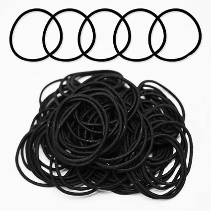 Generic 100pcs Black Elastic Hair Bands, Small Elastic Hair Bobbles For ...