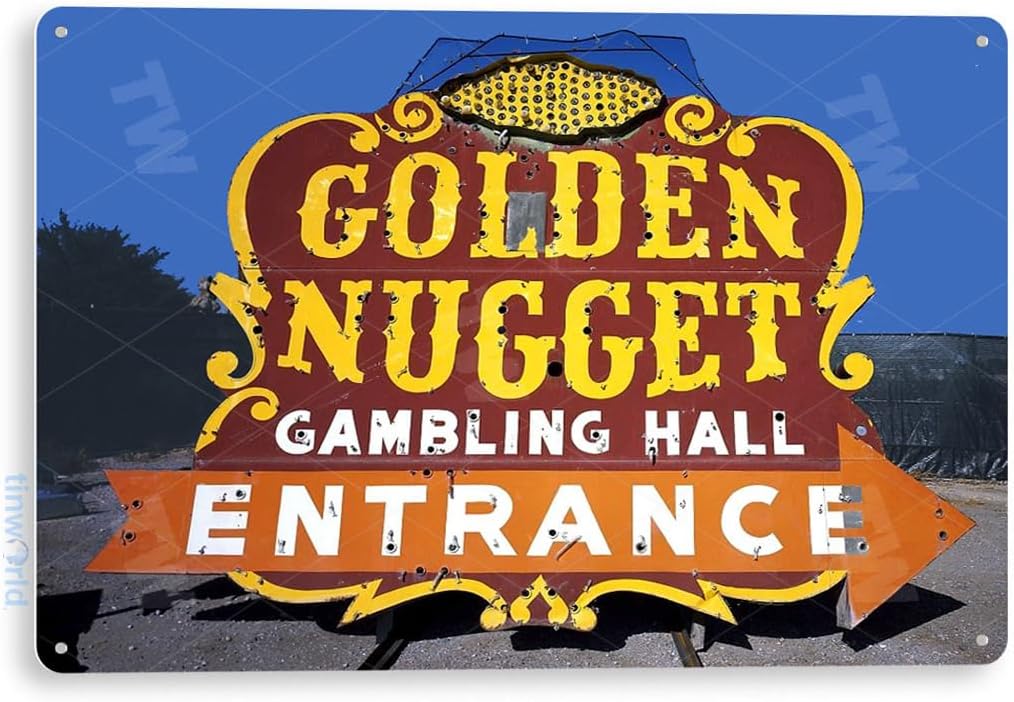 Amazon.com: Tinworld Tin Sign: Golden Nugget Historic Retro Las Vegas ...