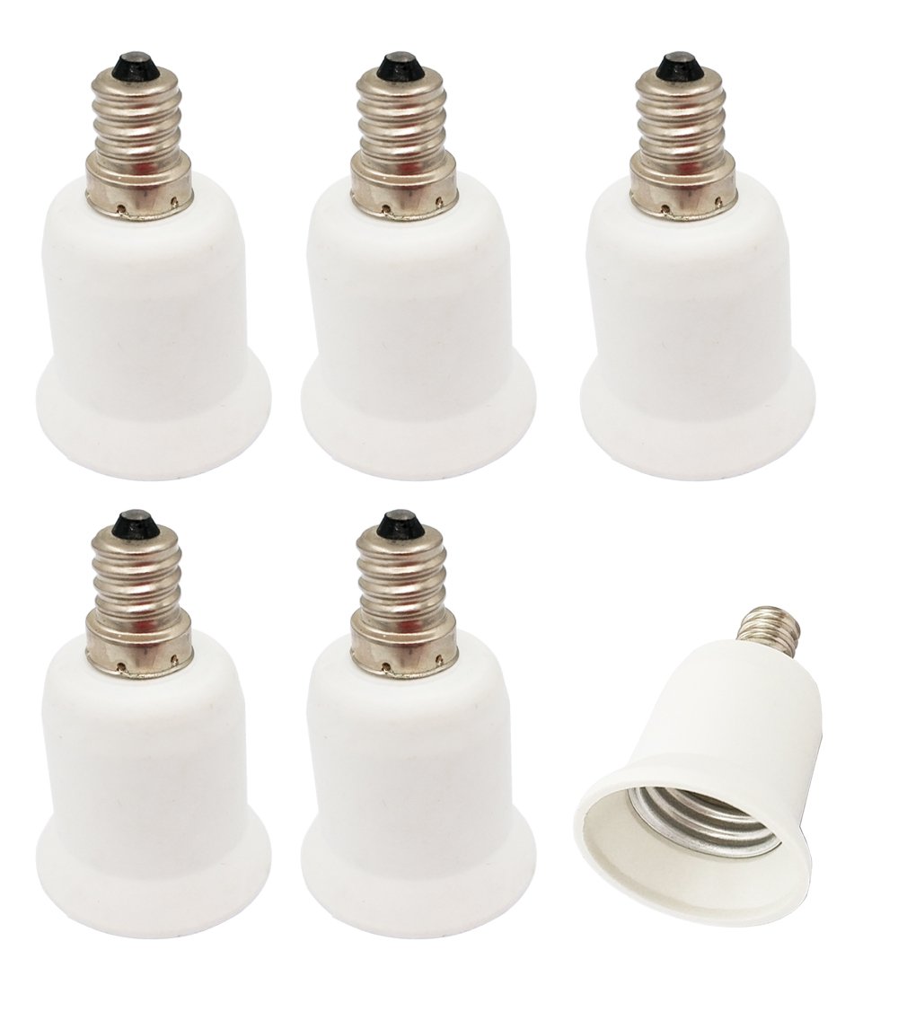 E-simpo E12 to E26/e27 Adapter,e12 to E26/e27 Lamp Base Converter, Converts Chandelier Socket ...