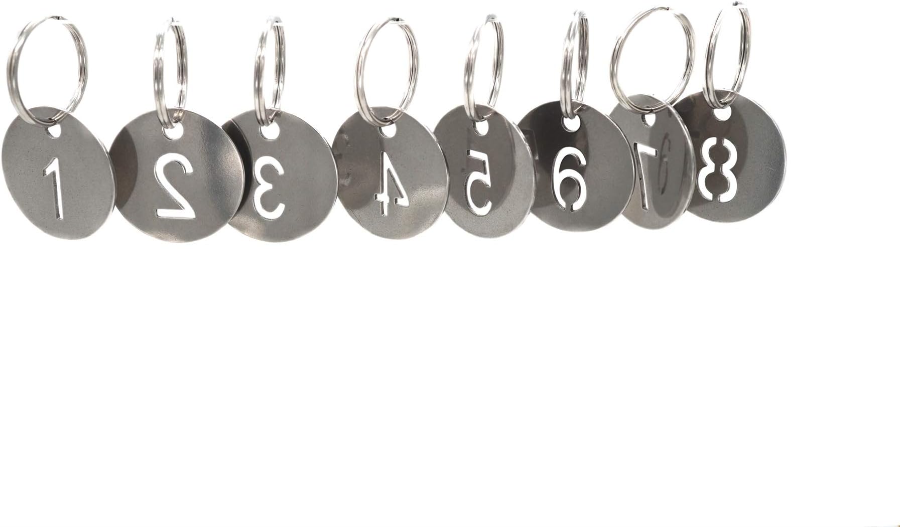 NanTun 304 Stainless Steel Key Tags with Ring 10 pcs, 25mm Hollowed ...