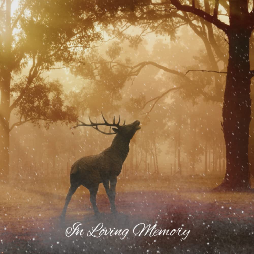 In Loving Memory: Funeral Guest Book Deer, Condolence Book For Memorial ...