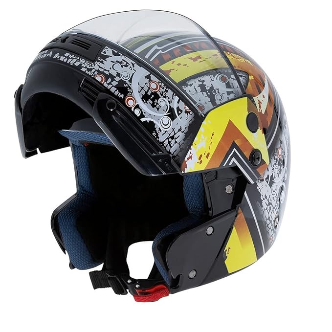 Studds Ninja D7 Full Face Helmet (Black and Yellow, M) : Amazon.in: Car ...