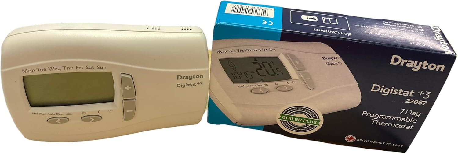 Drayton 22087 7 Day Digistat +3/+2 Mains Wired 240V Programmable Room ...