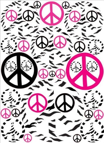 Amazon.com: Hot Pink Black and Zebra Print Peace Sign Wall Stickers ...