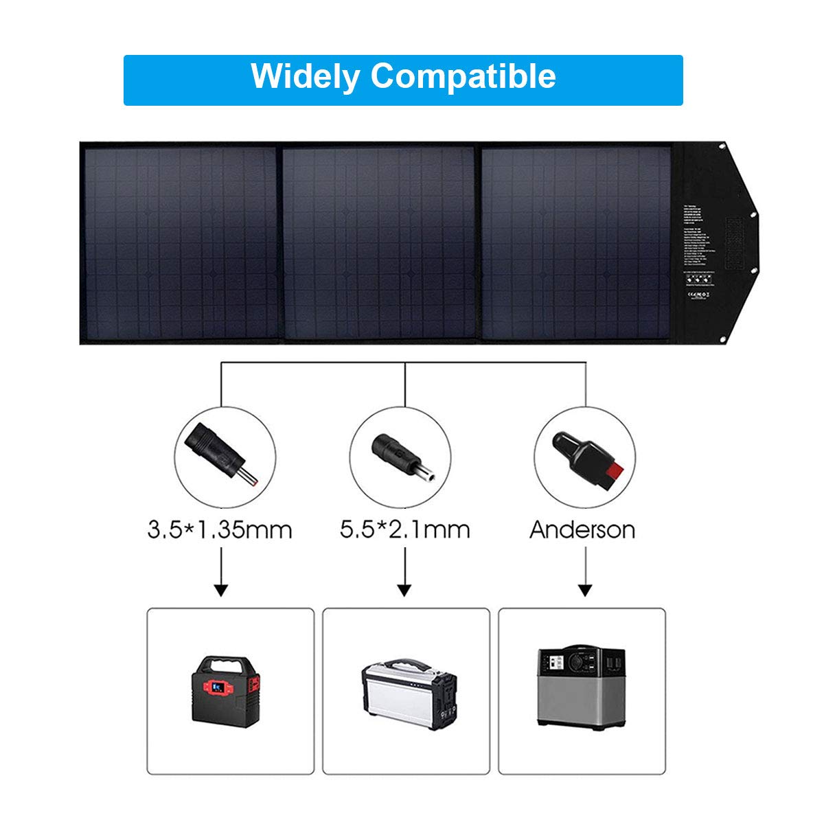 ACOPOWER 12V 120W Portable Solar Panel Kit; Foldable Solar Suitcase For ...