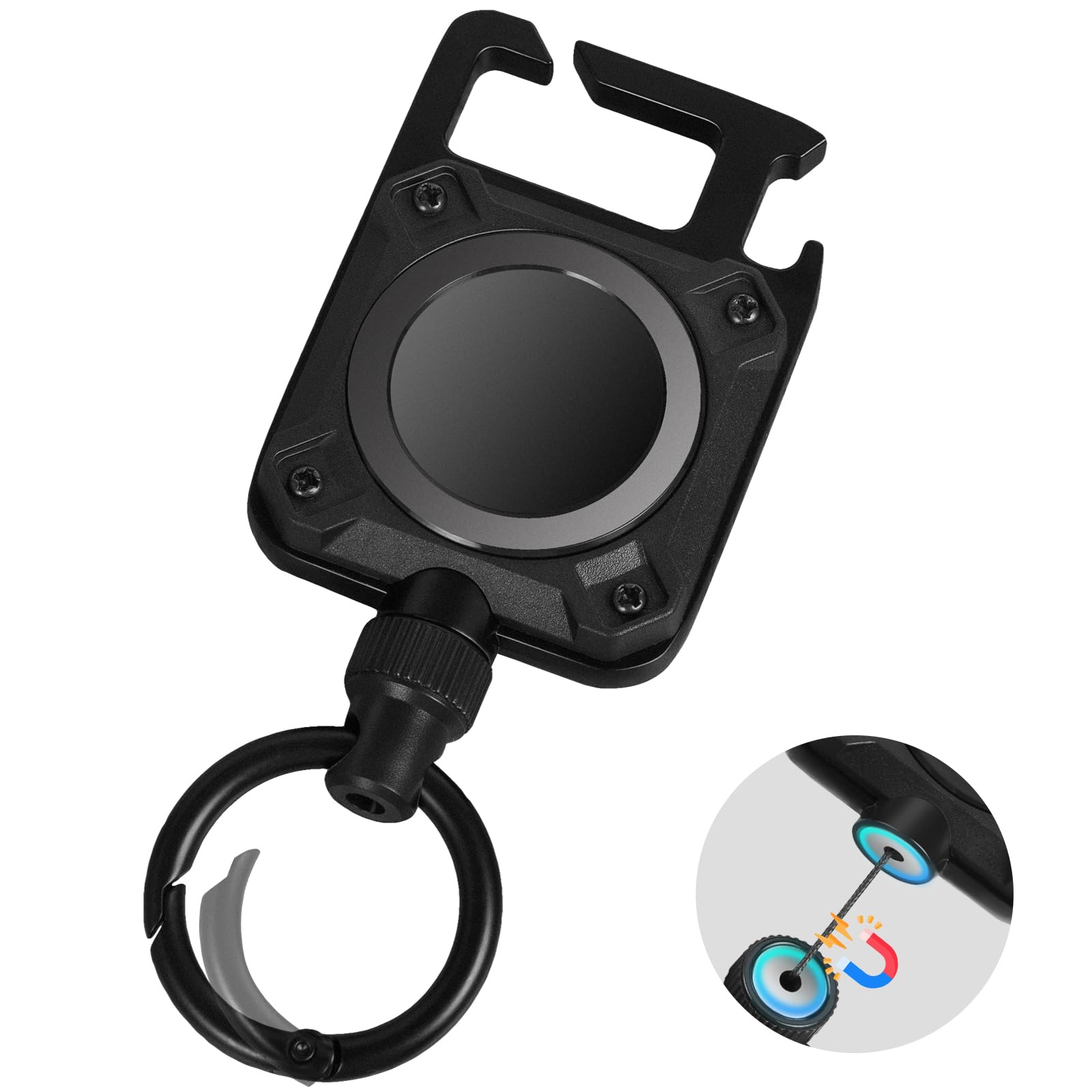 Amazon.com: Heavy Duty Retractable Keychain with Magnetic Closure ...