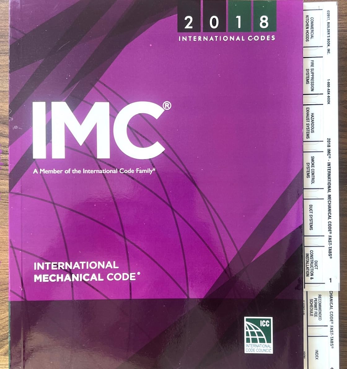 IMC -2018 INTERNATIONAL MECHANICAL CODE BOOK WITH FREE TABS SET ...