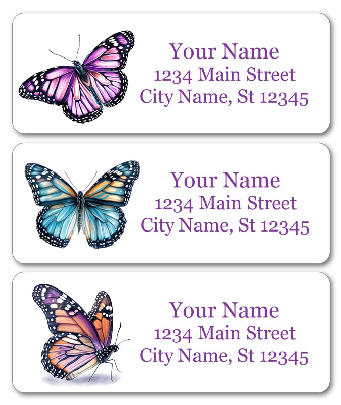 Amazon.com : Personalized Return Address Labels - Beautiful Butterflies ...