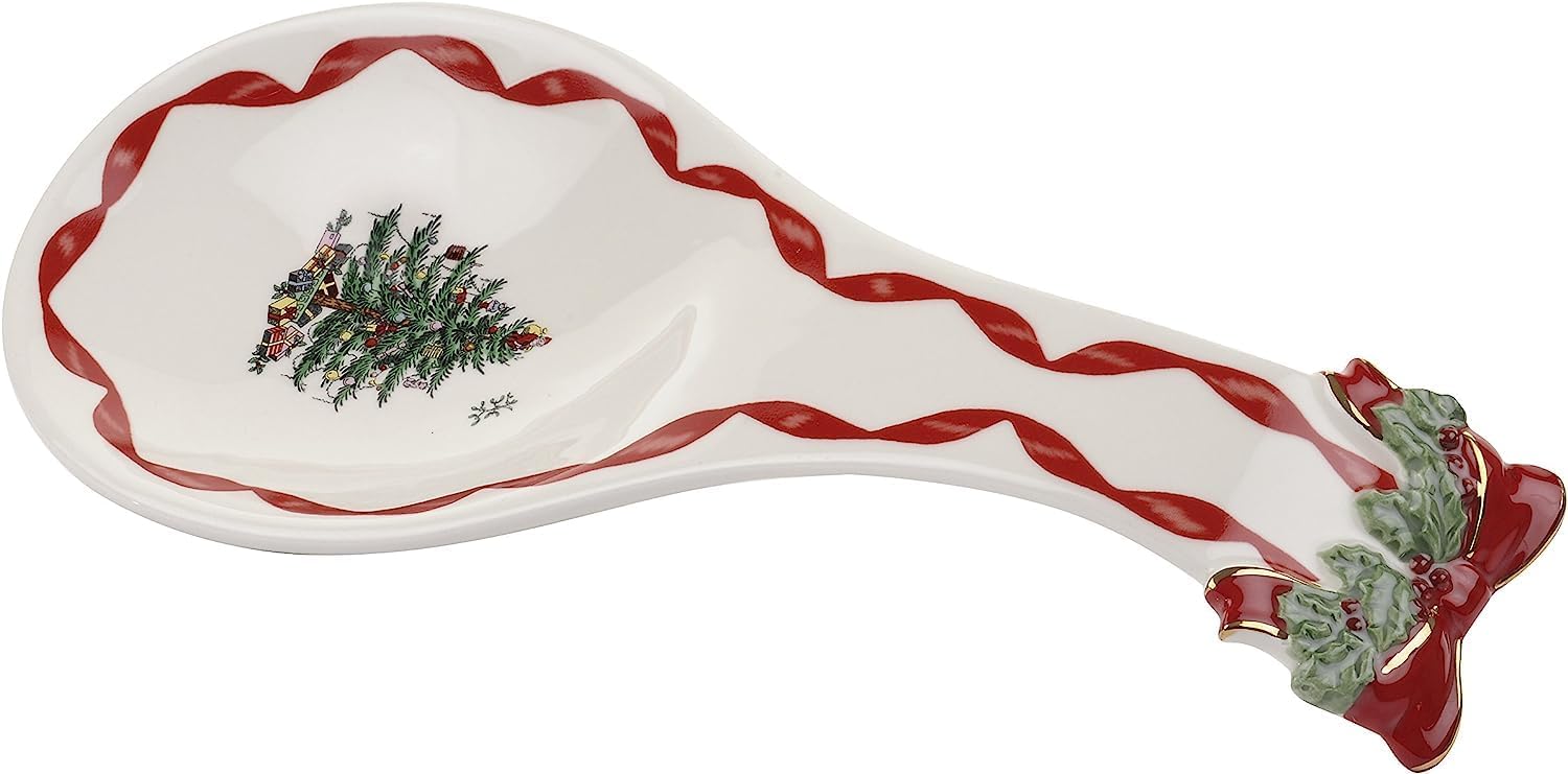 Amazon.com | Lenox Winter Greetings Spoon Rest, 0.60 LB, Red & Green ...