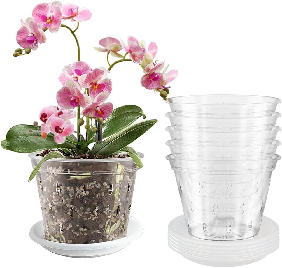 Clear Orchid Pot 18.5cm by Stewart Garden Products : Amazon.co.uk: Home ...