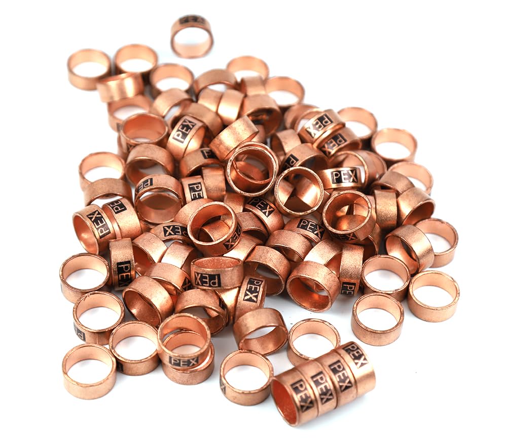 Amazon.com: TMKOOL 100pcs 1/2" PEX Crimp Rings Copper for Pex Pipe Tube ...