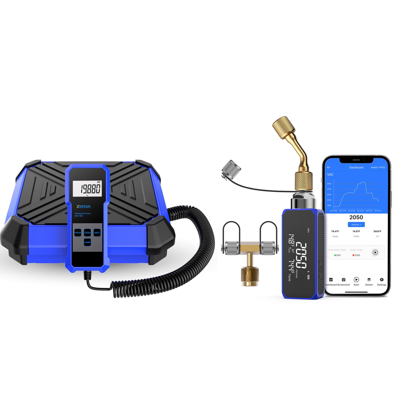 Buy HVAC Refrigerant Scale Plus Digital Micron Gauge Online at ...