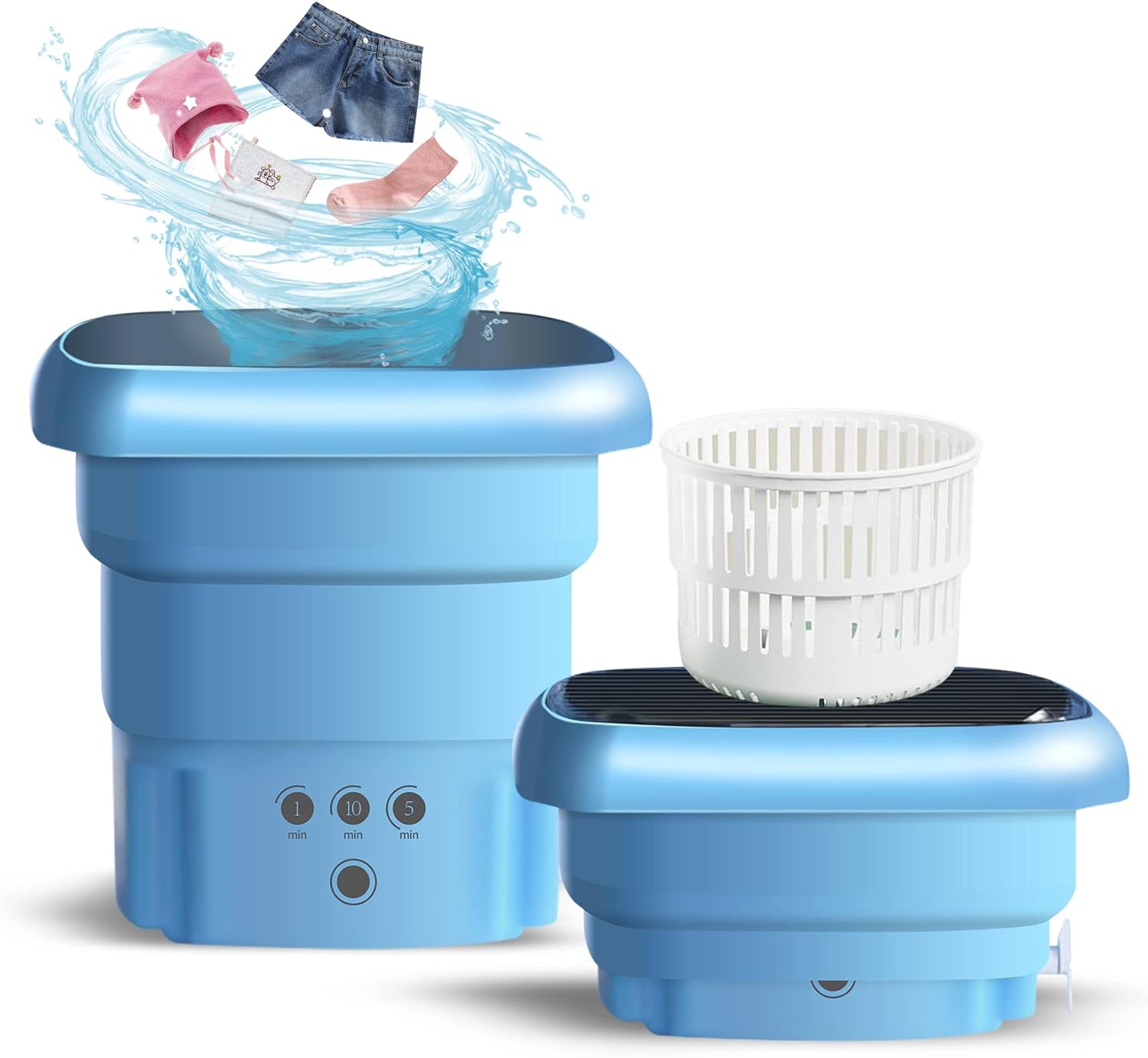 SUCIKORIO Mini Washing Machine, Portable Washing Machines Camping 4.5L ...