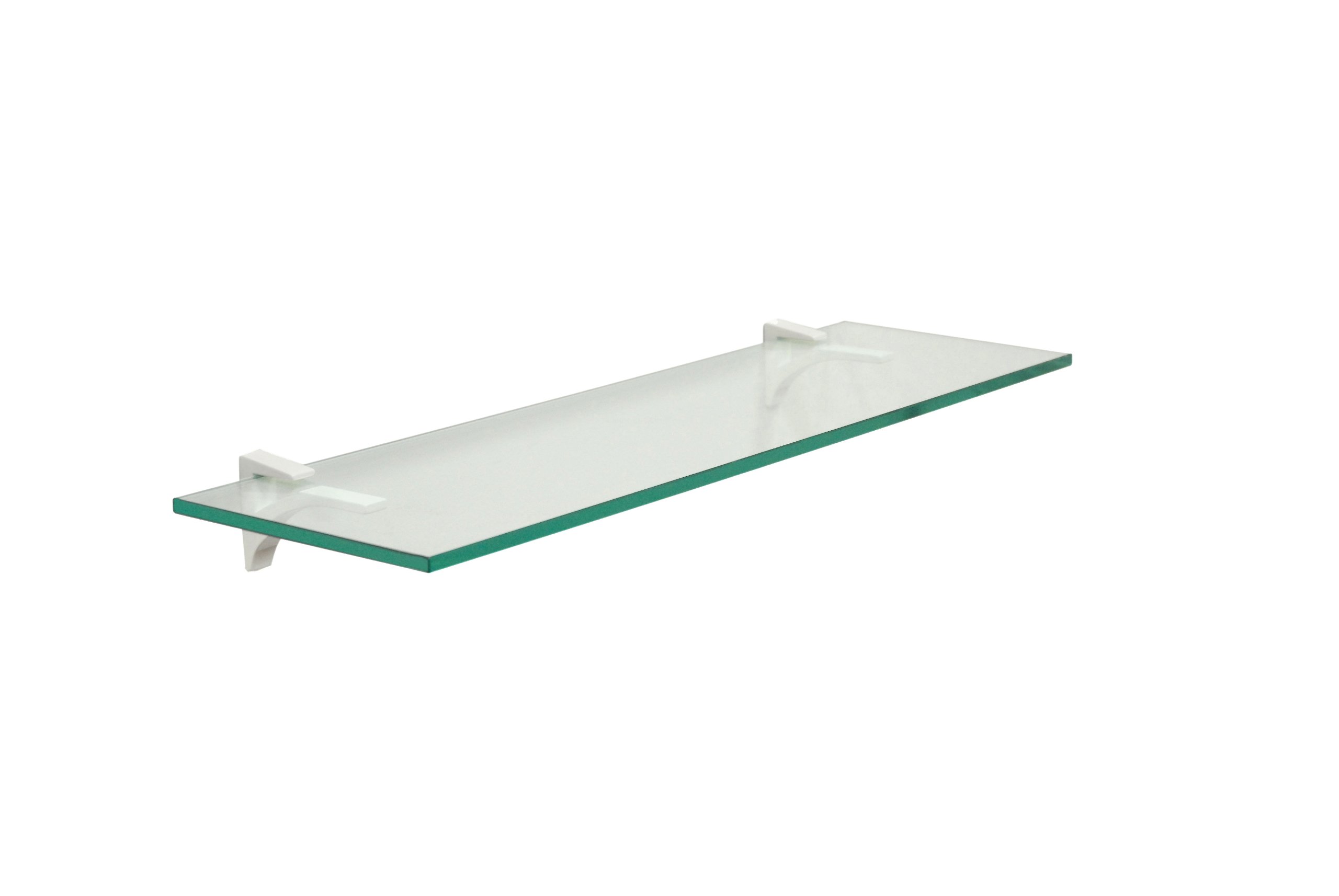 Amazon.com: Clear Floating Glass Shelf 12" X 27" in White : Home & Kitchen