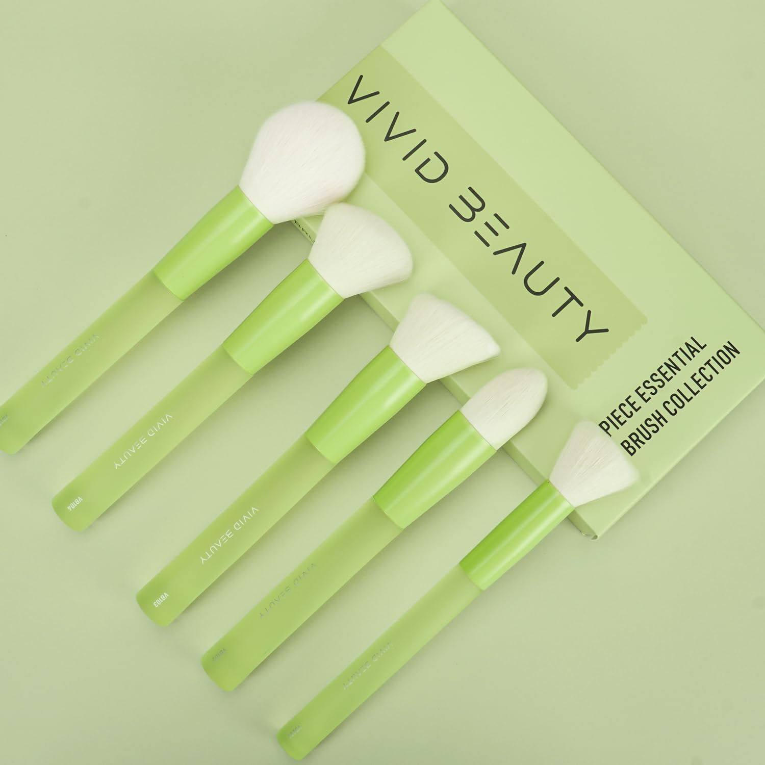 Snapklik.com : 5pcs Green Face Makeup Brushes Soft Synthetic Bristle ...